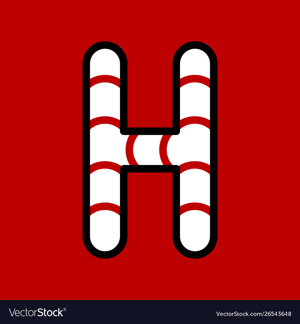 Candy cane alphabet for use as material Royalty Free Vector