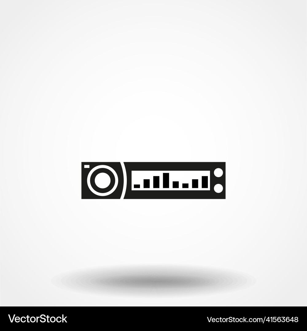 Car radio single flat icon on white background Vector Image