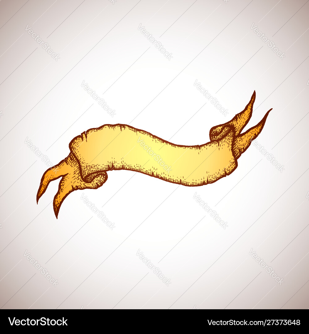 Colored hand drawn swirl ribbon Royalty Free Vector Image