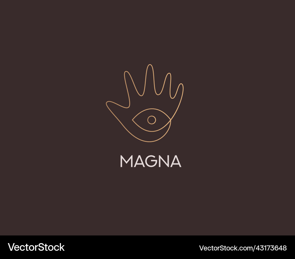 Continuous gradient line art of hand and eye Vector Image