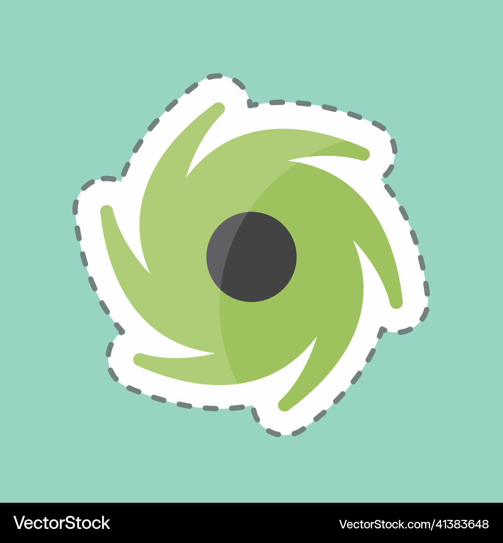 Cyclone sticker in trendy line cut isolated Vector Image