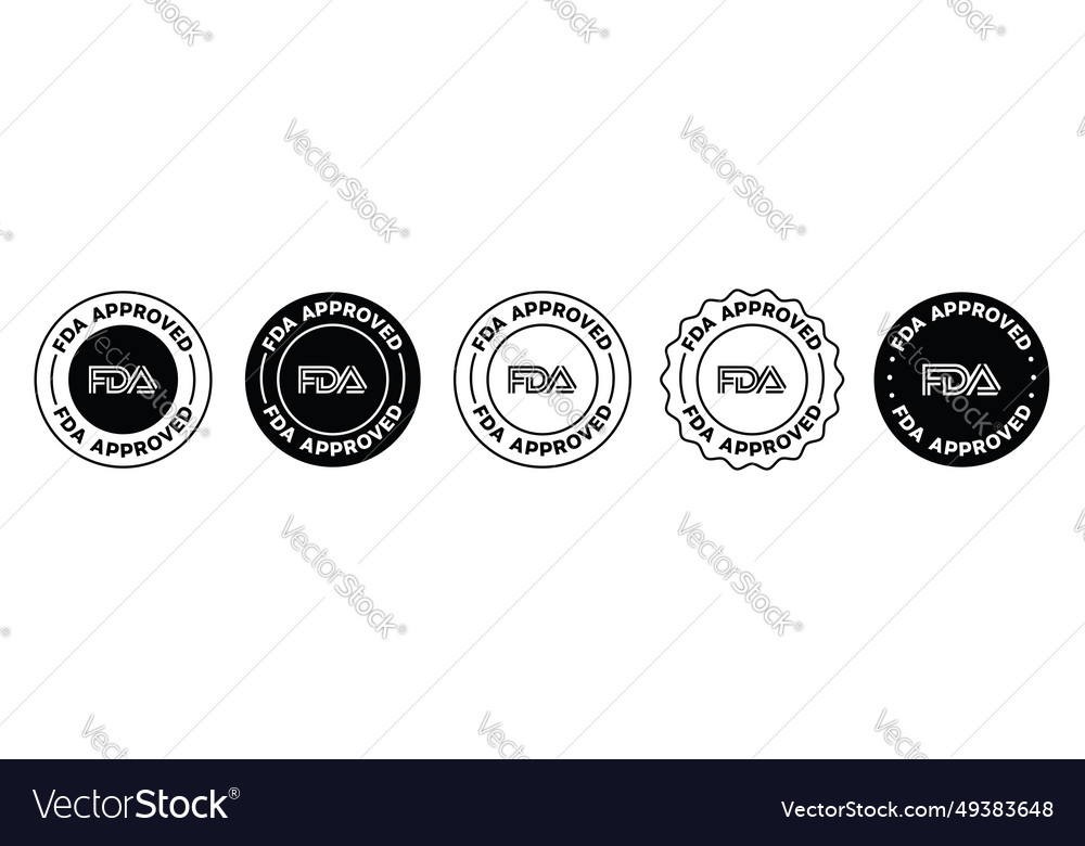Fda approved icon symbol label badge logo emblem Vector Image Fda approved icon symbol label badge logo emblem Vector Image