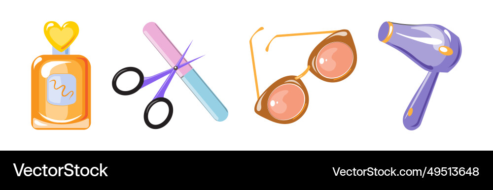 Female grooming object and beauty accessory Vector Image
