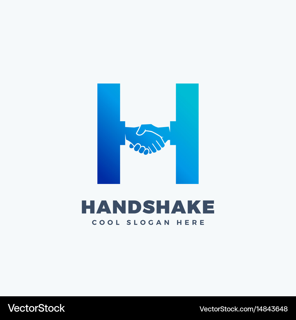 Handshake abstract sign symbol or logo Royalty Free Vector