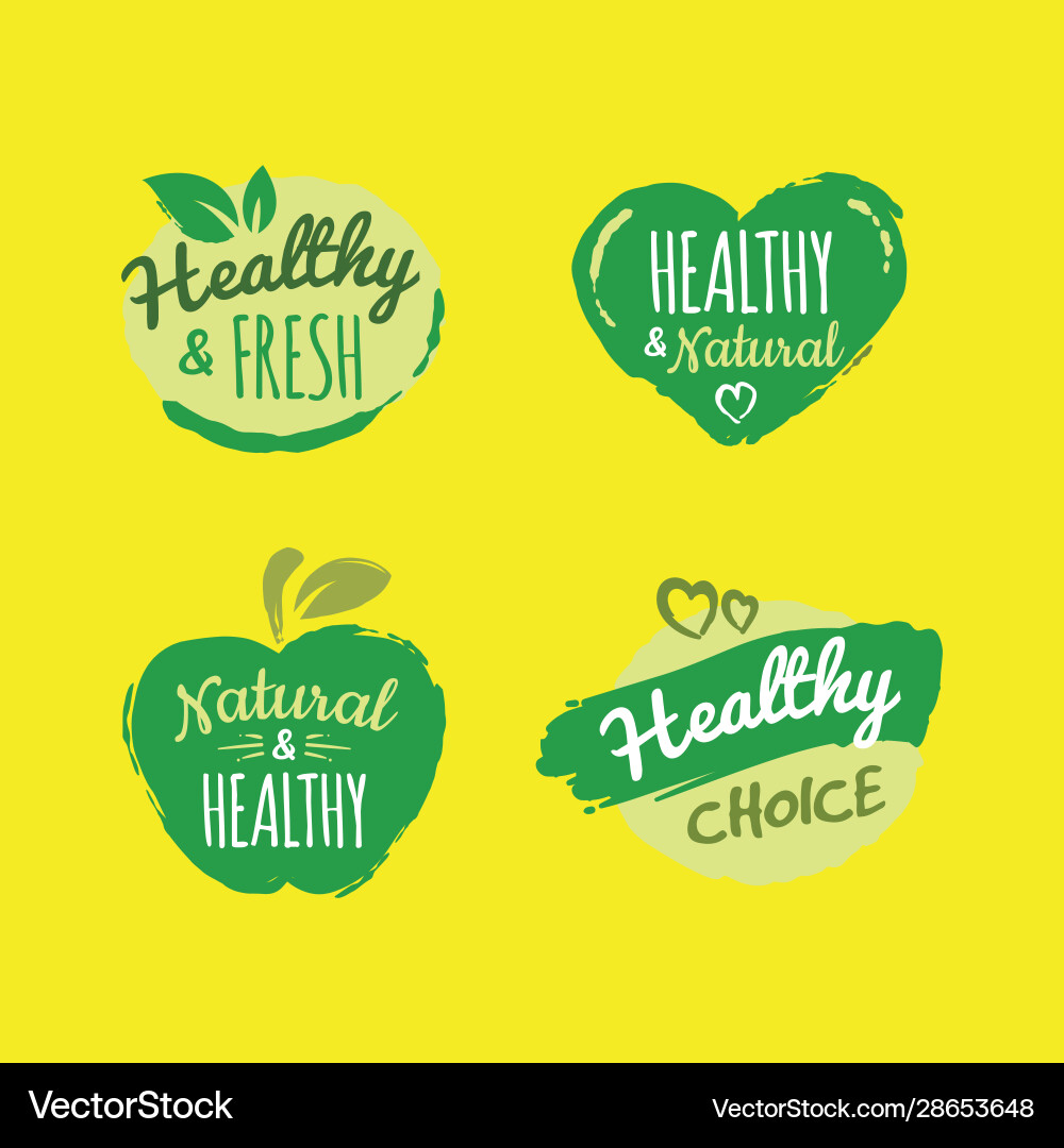 Healthy food logo collection 2 Royalty Free Vector Image
