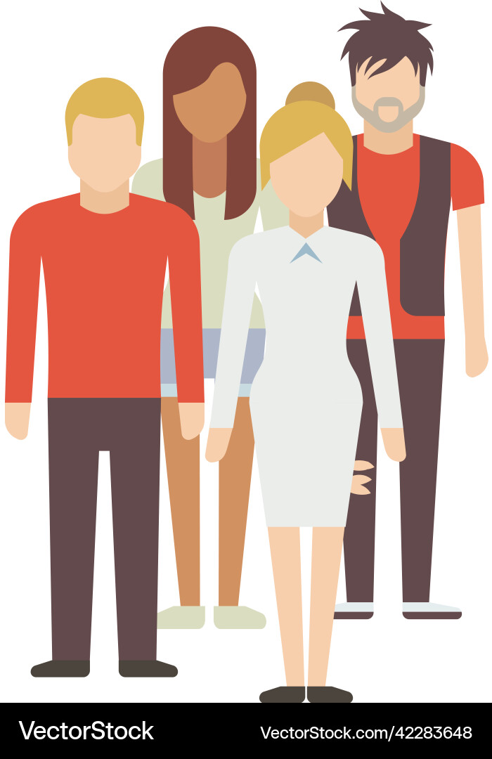 Human relationships friends standing together Vector Image