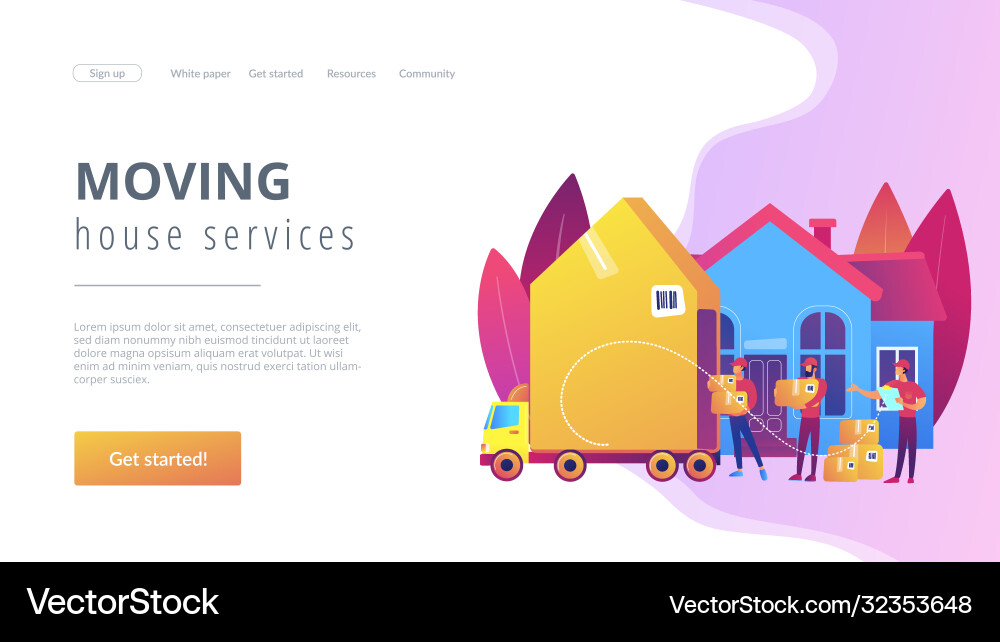 Moving house services concept landing page Vector Image