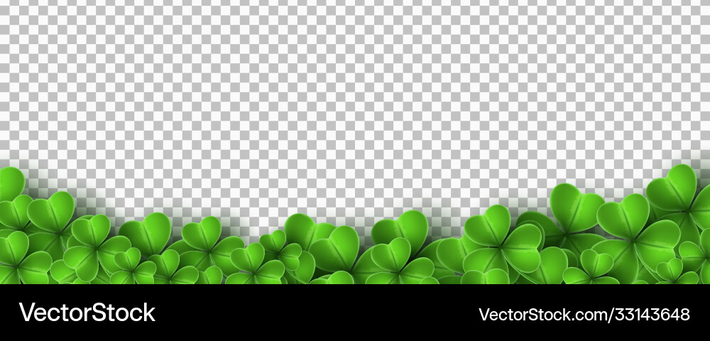Realistic green clovers isolated on transparent Vector Image