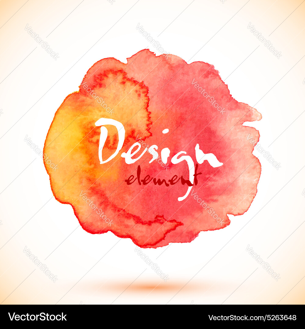 Red watercolor isolated stain Royalty Free Vector Image