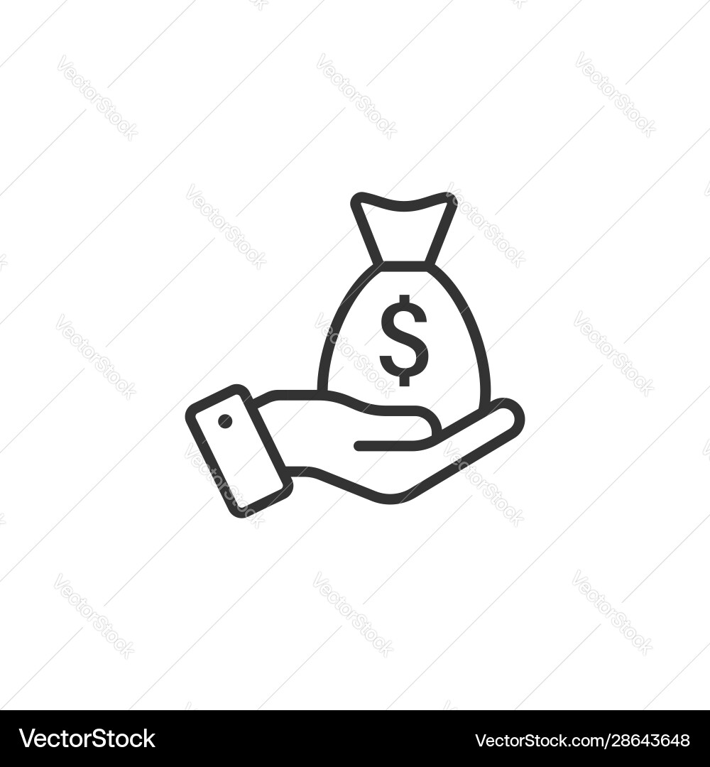 Remuneration icon in flat style money hand Vector Image