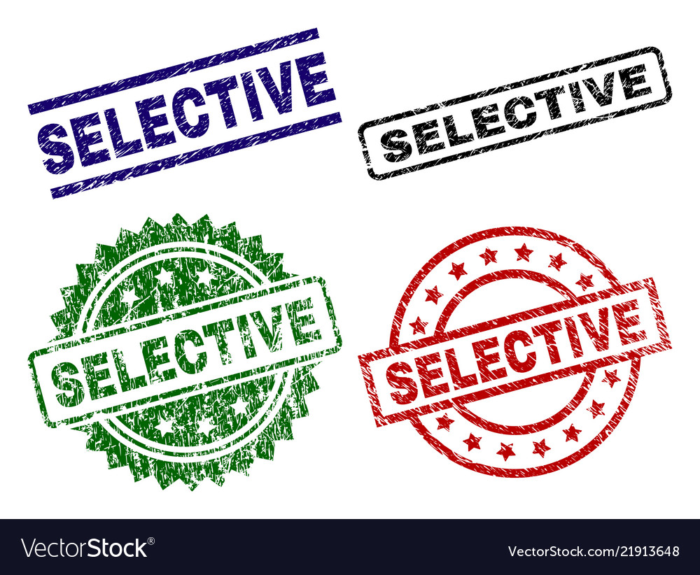 Scratched textured selective seal stamps Vector Image