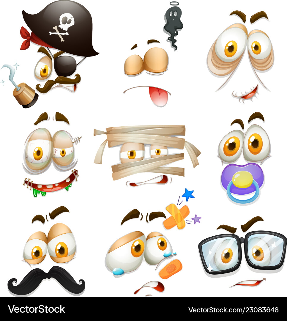 Set of facial expression Royalty Free Vector Image