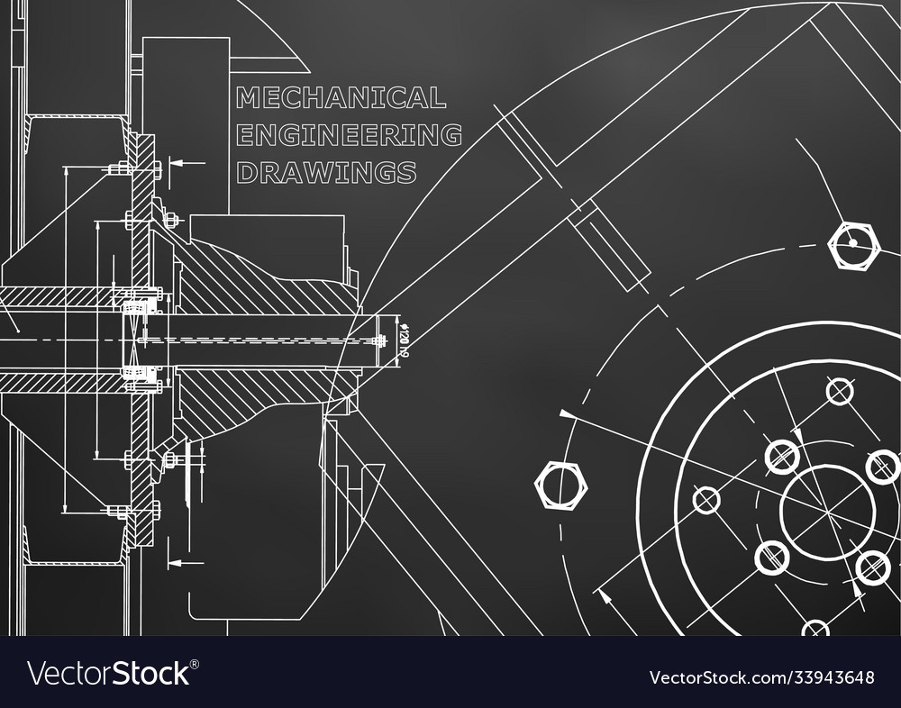 Technical mechanical engineering black background Vector Image