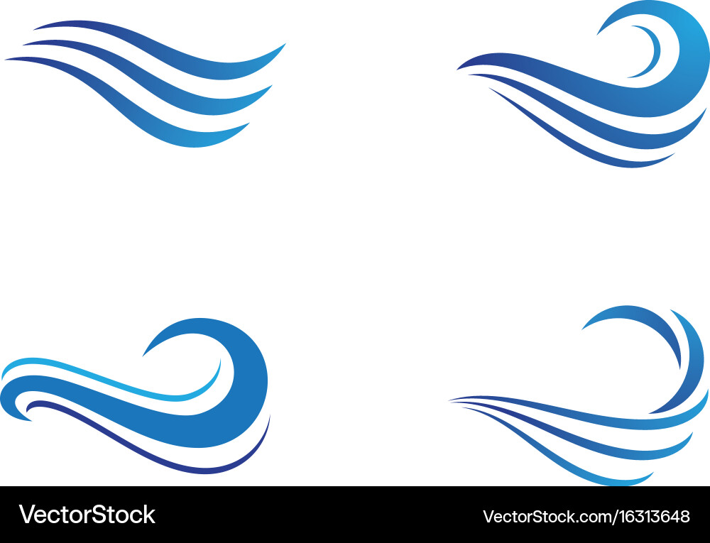 Water wave symbol and icon logo template Vector Image
