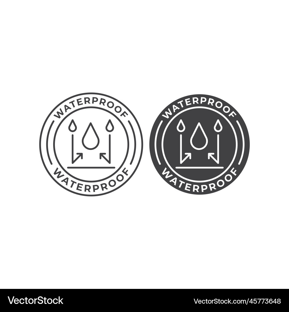Waterproof badge label outline icon template Vector Image