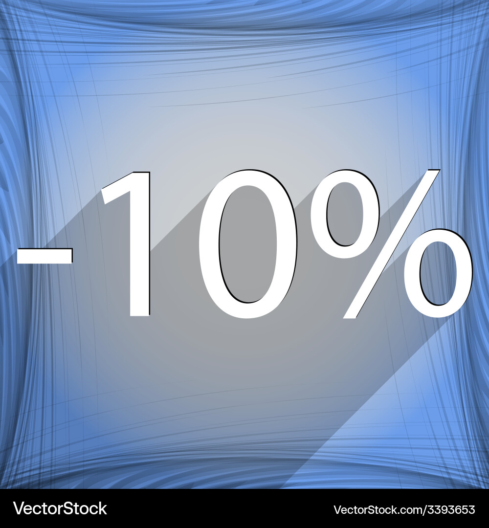10 percent discount icon symbol flat modern web Vector Image