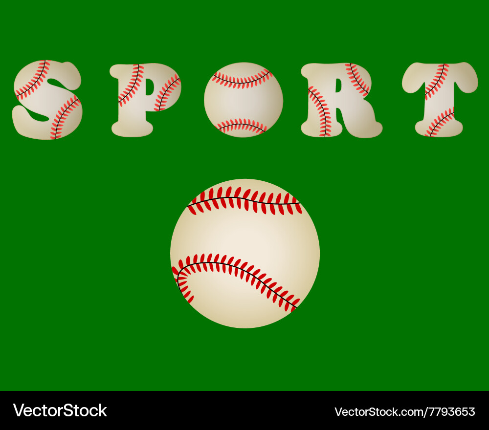 Baseball ball written word sport Royalty Free Vector Image