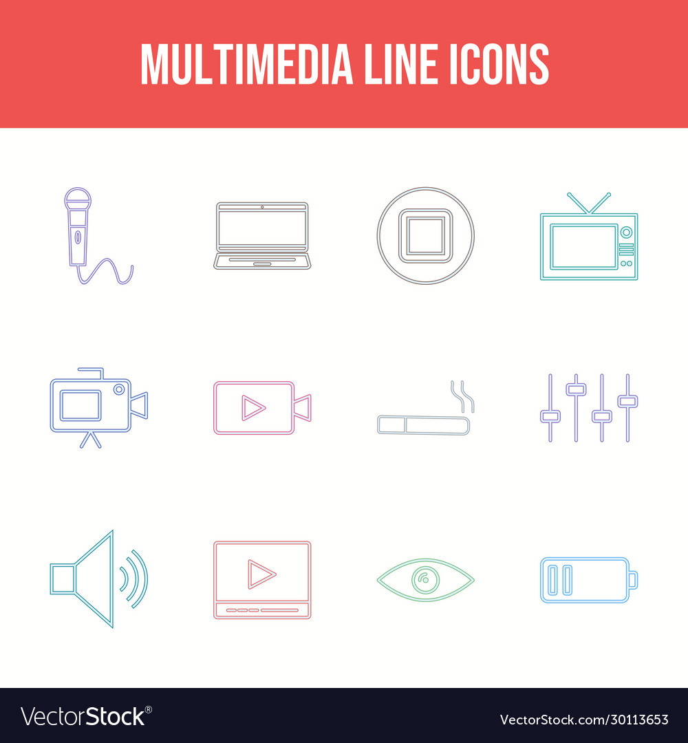 Beautiful multimedia icon set Royalty Free Vector Image Beautiful multimedia icon set Royalty Free Vector Image