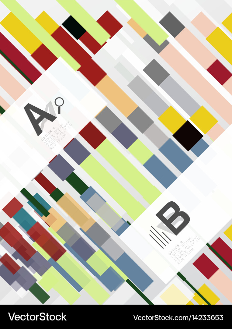 Colorful lines rectangles and stripes with option Vector Image
