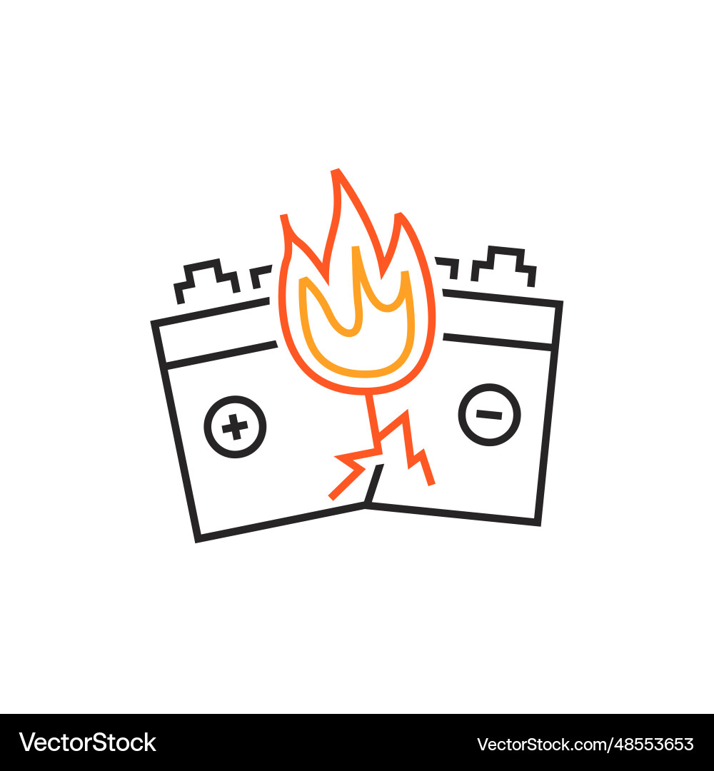 Dangerous lithium-ion batteries over-charging Vector Image