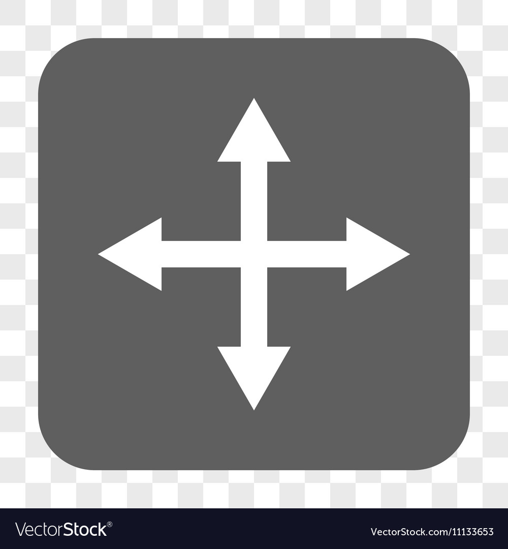 Expand arrows rounded square button Royalty Free Vector