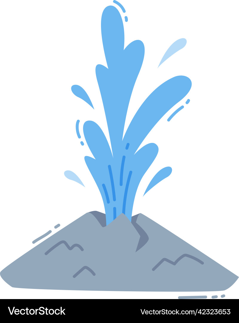 Fountain springing pure organic water out Vector Image