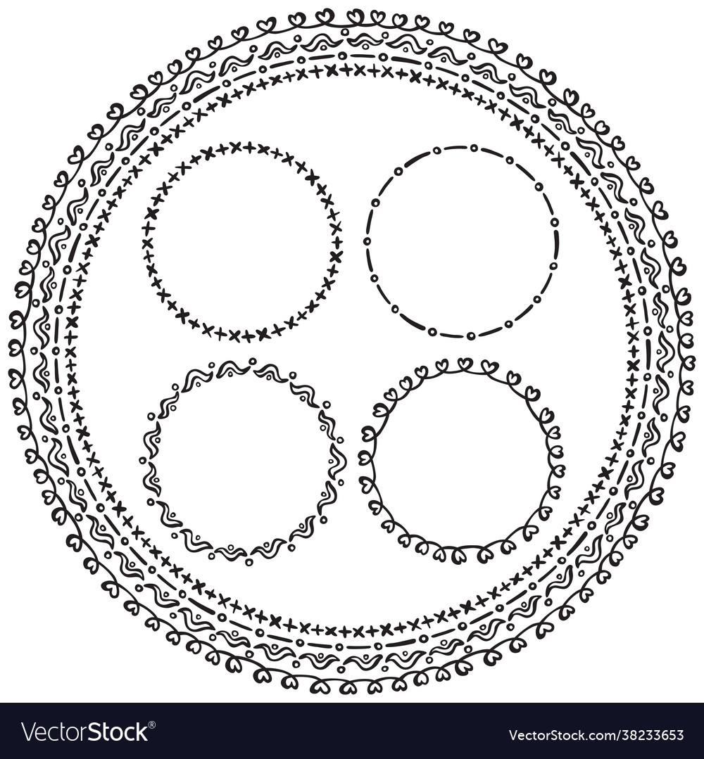 Hand-drawn circle frames Royalty Free Vector Image