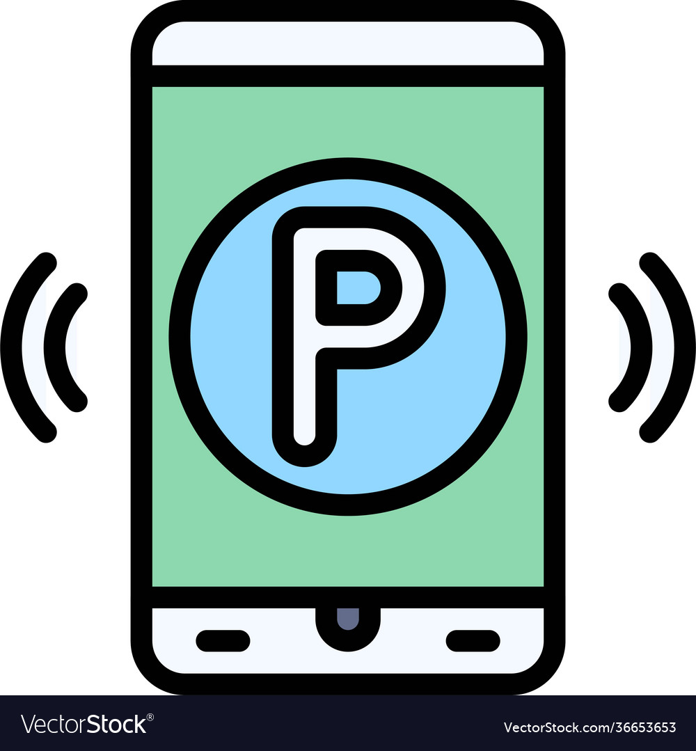 Mobile parking app icon lot related Royalty Free Vector