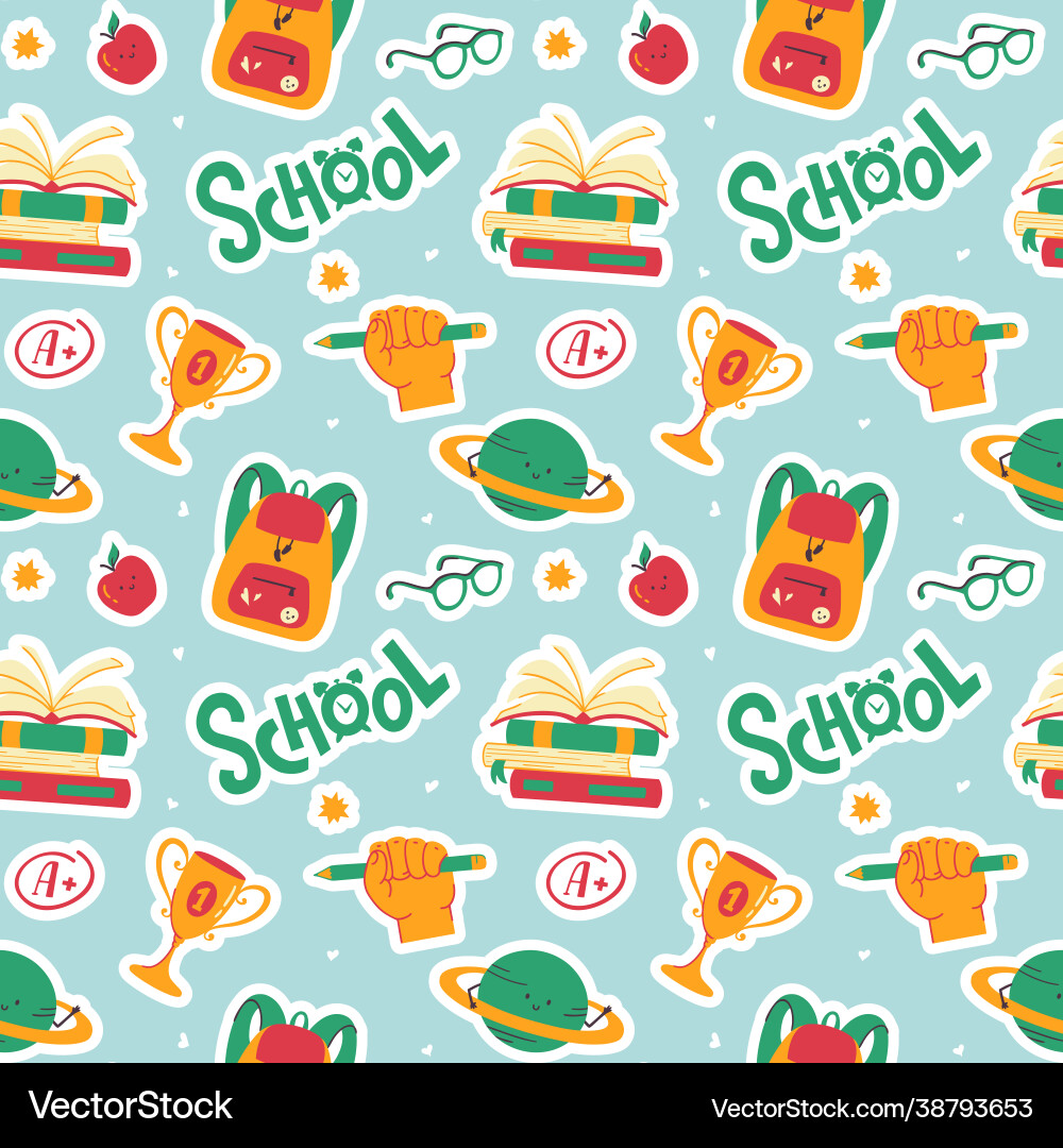 School seamless pattern modern background Vector Image