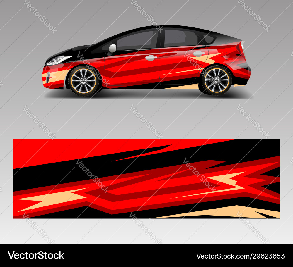 Sport car racing wrap design design template Vector Image