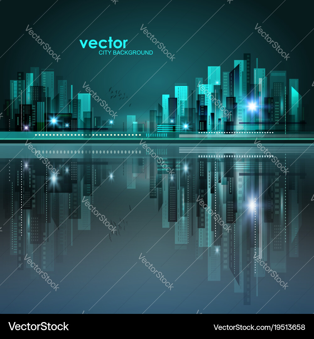 Abstract night city background Royalty Free Vector Image