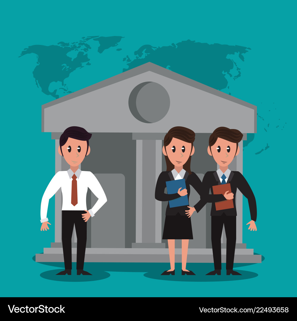 Business bankers teamwork Royalty Free Vector Image