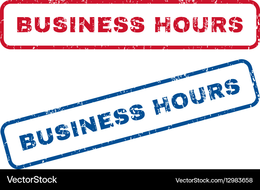 Business hours rubber stamps Royalty Free Vector Image