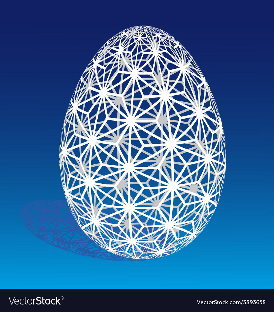 Easter egg with 3d pattern Royalty Free Vector Image