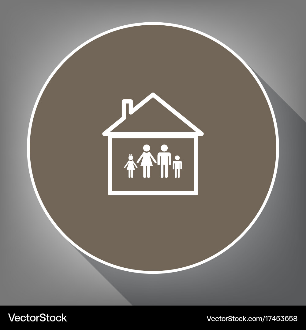 Family sign white icon Royalty Free Vector Image