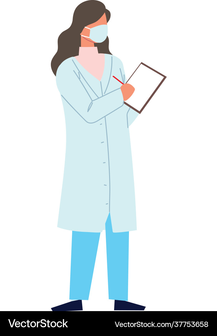 Female doctor clipboard Royalty Free Vector Image