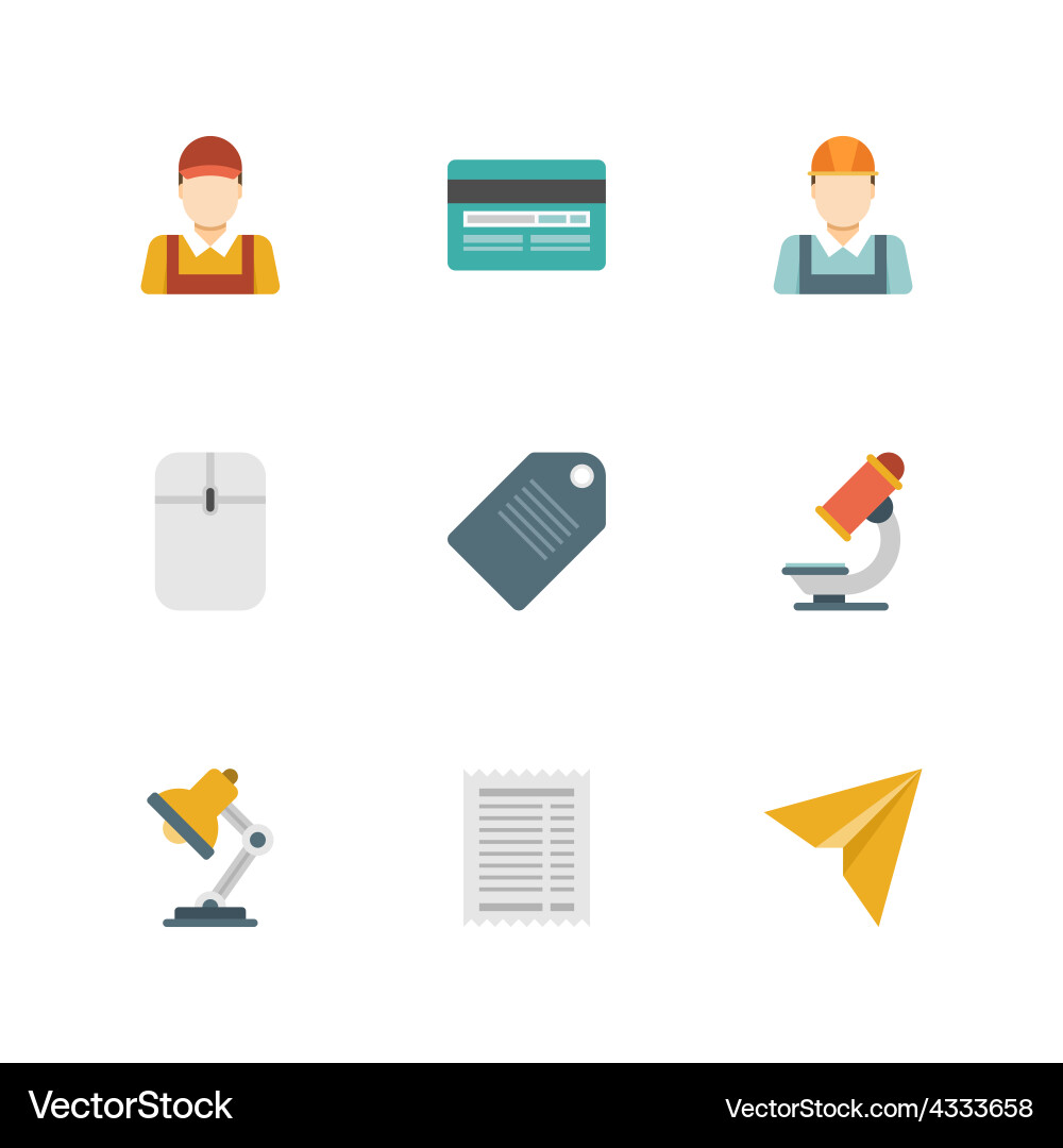 Flat design icons symbols for website Royalty Free Vector