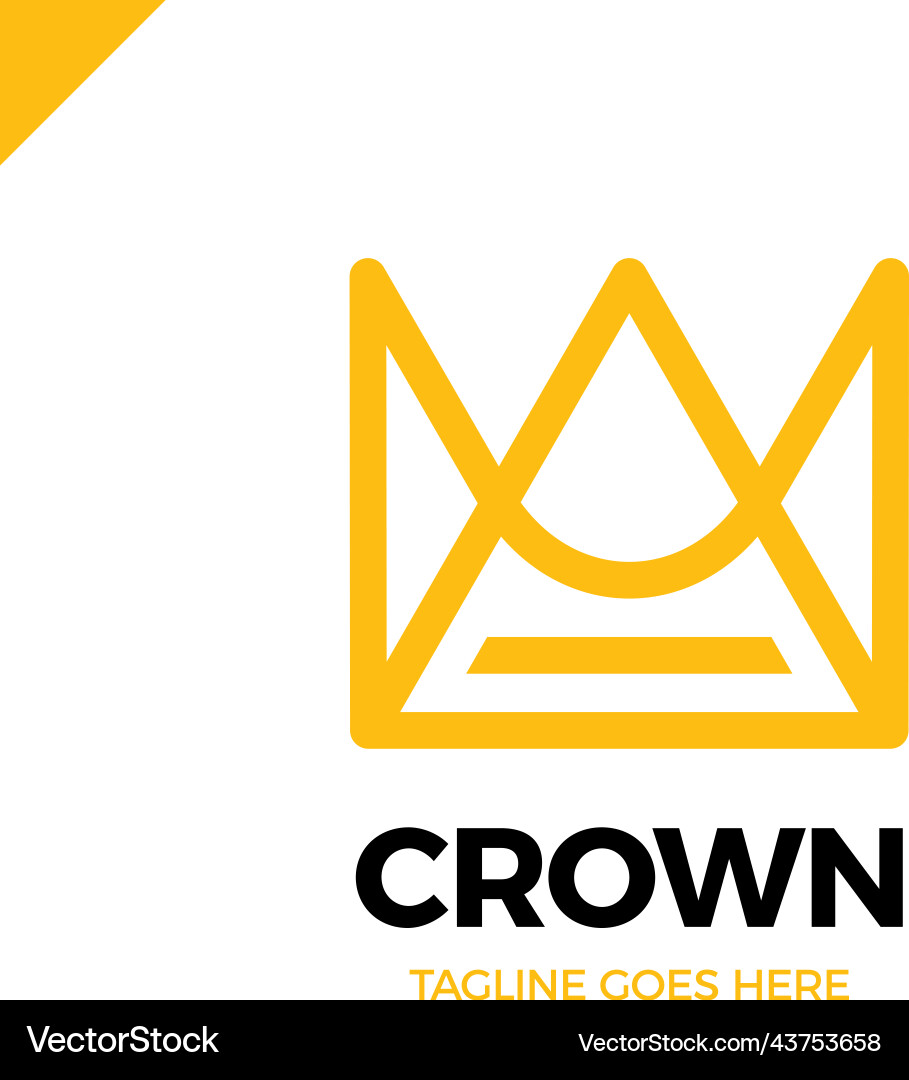 Geometric vintage crown abstract logo design Vector Image