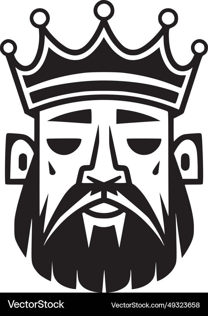 King - black and white isolated icon Royalty Free Vector