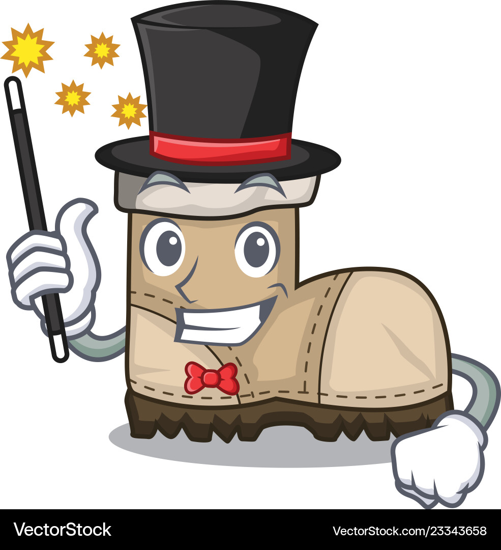 Magician pair working boots in shape cartoon Vector Image