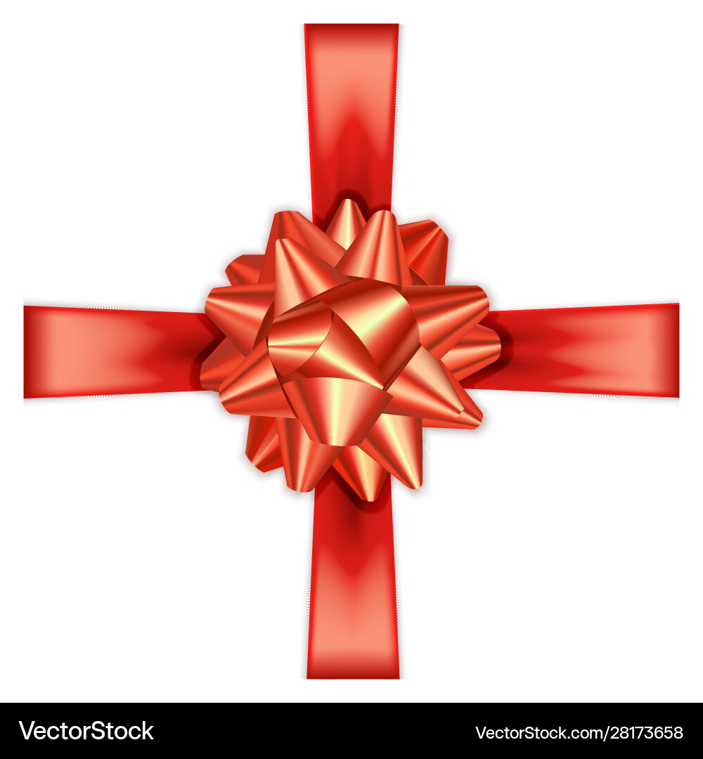 Red bow in center Royalty Free Vector Image - VectorStock