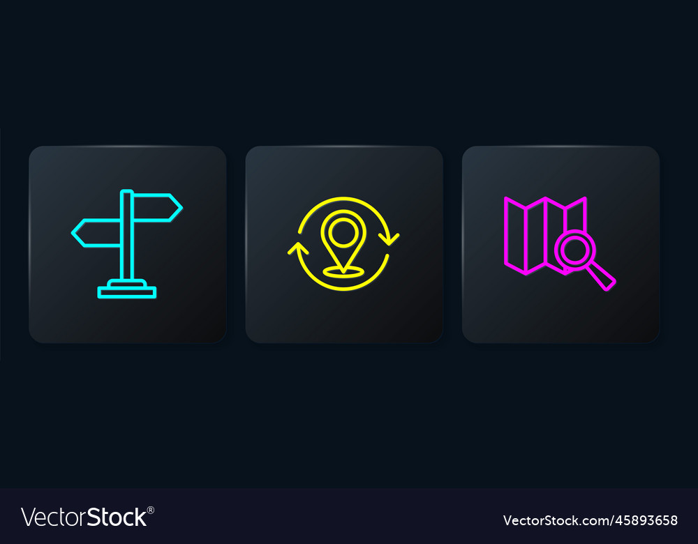Set line road traffic sign search location Vector Image Set line road traffic sign search location Vector Image