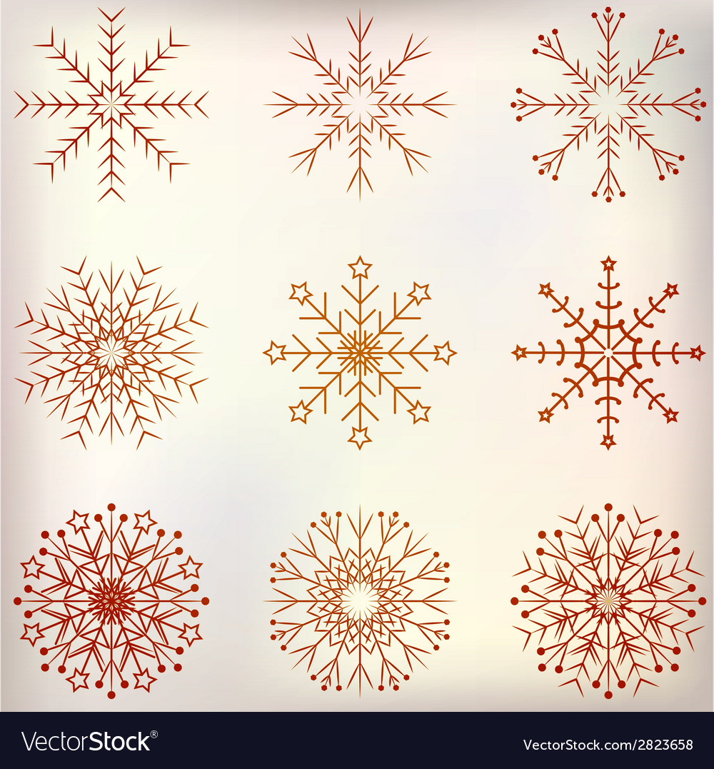 Snowflake set Royalty Free Vector Image - VectorStock