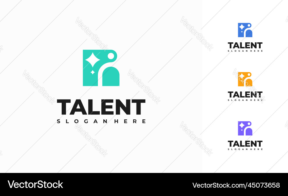Talent logo designs concept rising star Royalty Free Vector