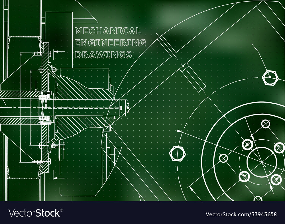 Technical mechanical engineering green Royalty Free Vector