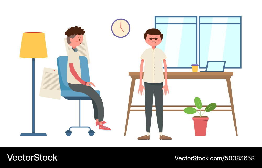 Two people are talking about business Royalty Free Vector