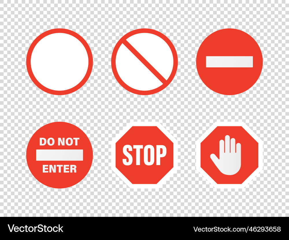 White and red round prohibition stop sign Vector Image