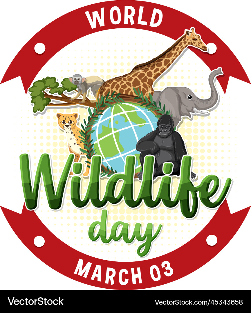 World wildlife day logo Royalty Free Vector Image