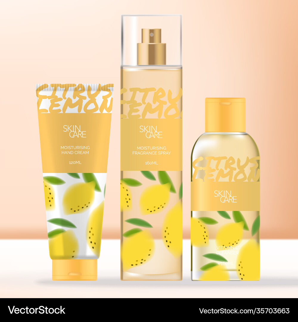 Beauty packaging bundle with cosmetic tube Vector Image