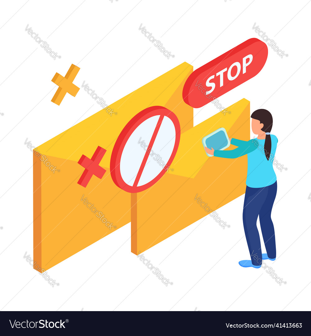 Blocking internet icon Royalty Free Vector Image